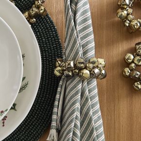 Jingle Bell Metal Napkin Ring Sets | West Elm