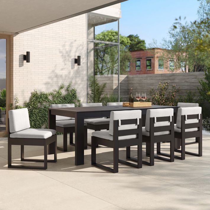 Telluride Aluminum Outdoor Expandable Dining Table (65"–80") & Side ...