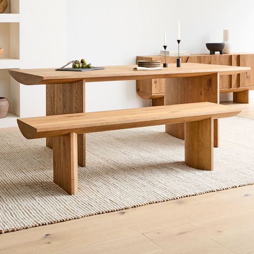 Lodge Legs Dining Bench 68 76 West Elm