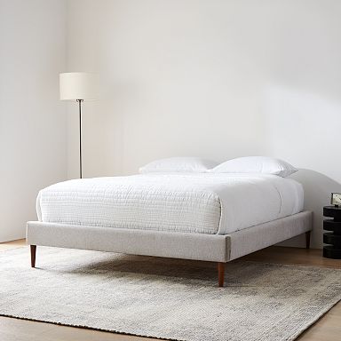 West elm simple white bed frame store