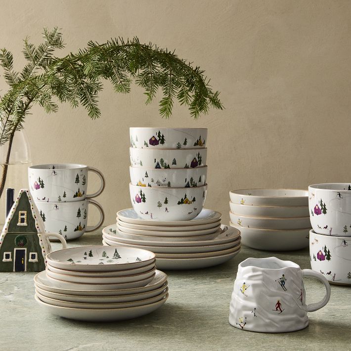 Holiday Skier Stoneware Dinnerware Collection | West Elm