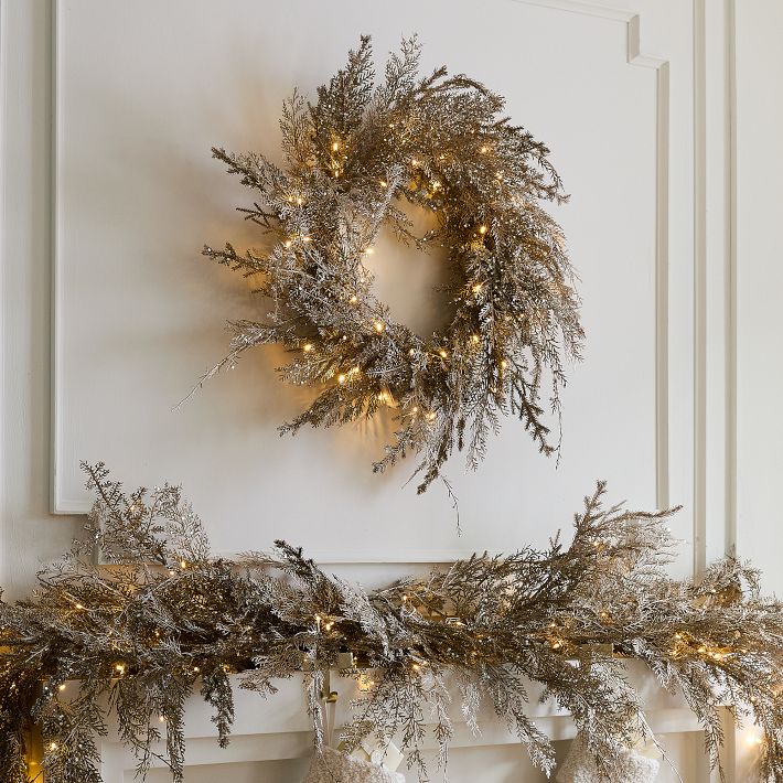 Faux Shimmer Wreath & Garland | West Elm