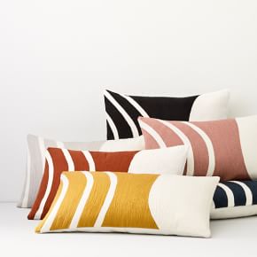 Crewel Rounded Pillow Cover | West Elm