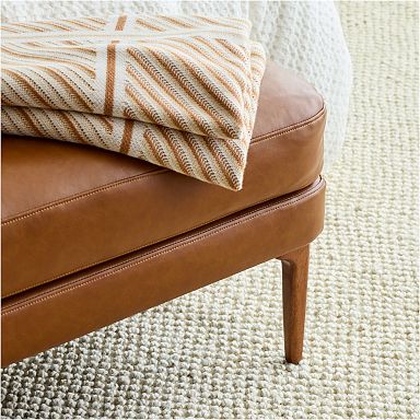 West elm leather bench store