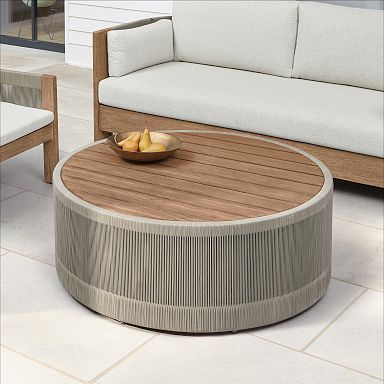 Outdoor round coffee table with storage store