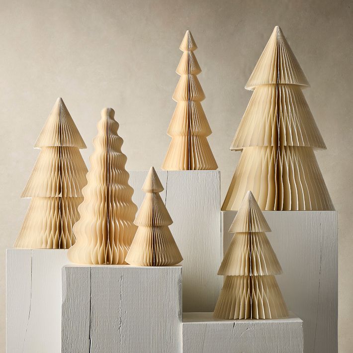Neutral Decorative Paper Tabletop Trees | West Elm