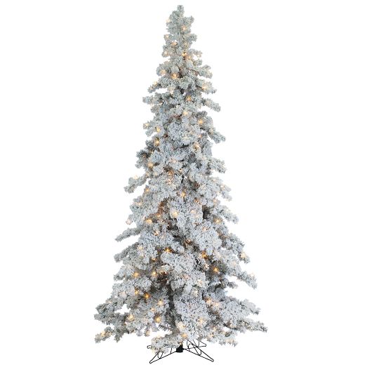 Pre-Lit Faux Heavy Flocked Layered Spruce Tree | West Elm