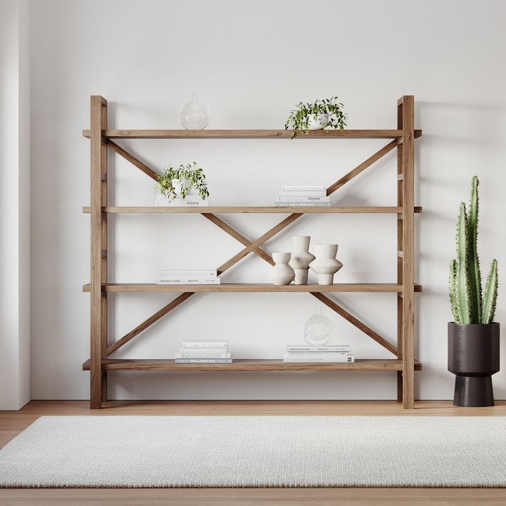 Reclaimed Pine Wood Bookshelf | West Elm
