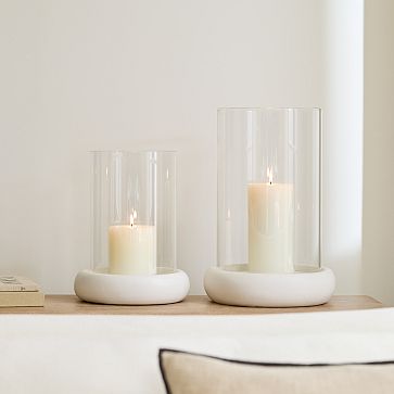 Pure White Ceramic Hurricanes | West Elm