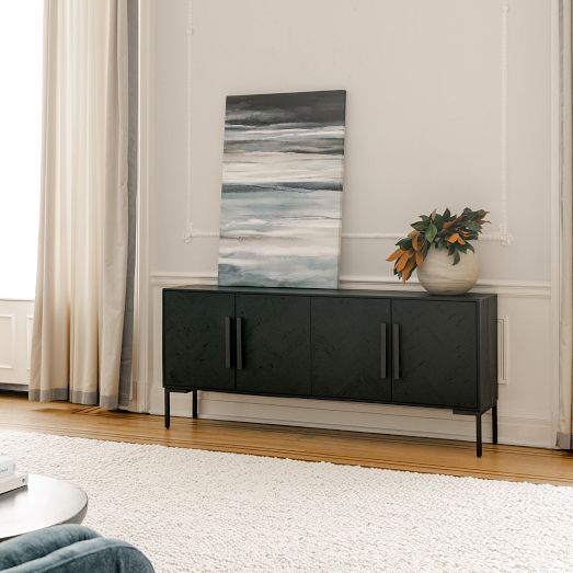 Black and wood buffet store