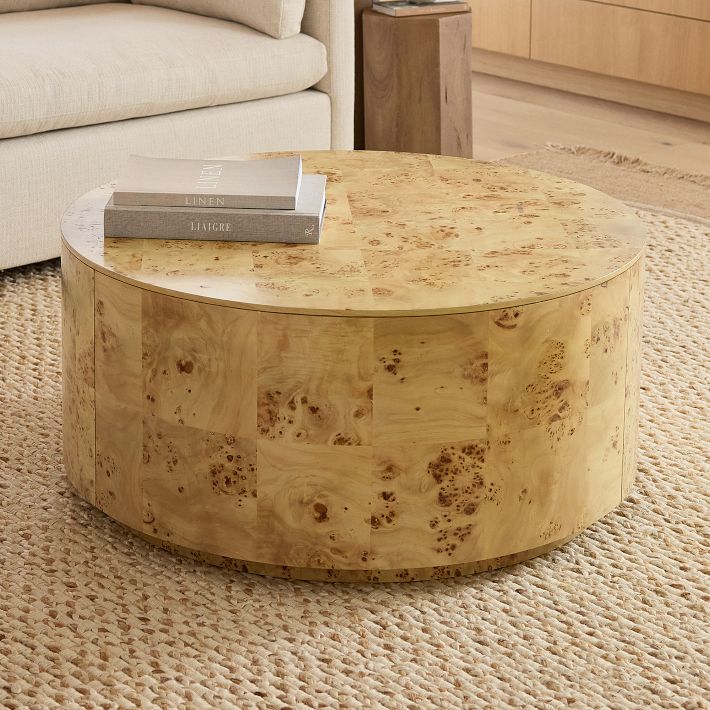 Volume Round Drum Coffee Table 36 Burl West Elm
