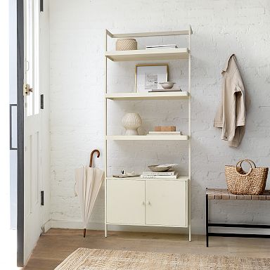 West elm white bookcase store