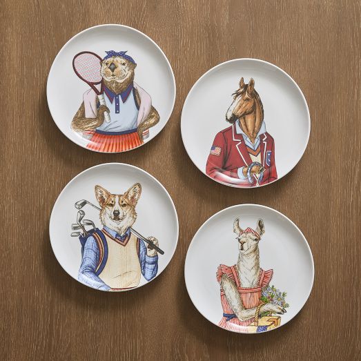 Dapper Animal Preppy Americana Salad Plates | West Elm