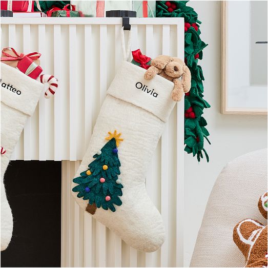 Christmas Tree Felt Stocking | West Elm