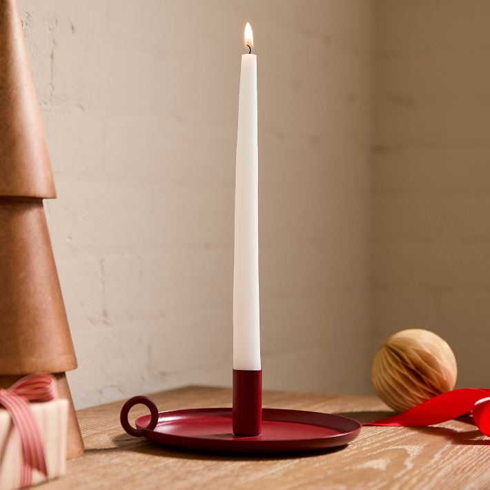 Red Metal Taper Holder | West Elm