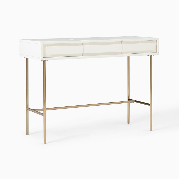 White lacquer vanity desk store
