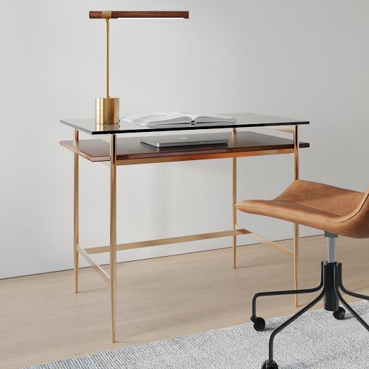 Mid Century Art Display Mini Desk 36 Slope Office Chair Set West Elm