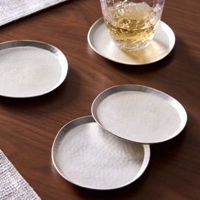Iris Hammered Metal Coaster Sets | West Elm