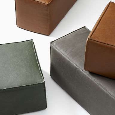 Leather Poufs Floor Pillows West Elm