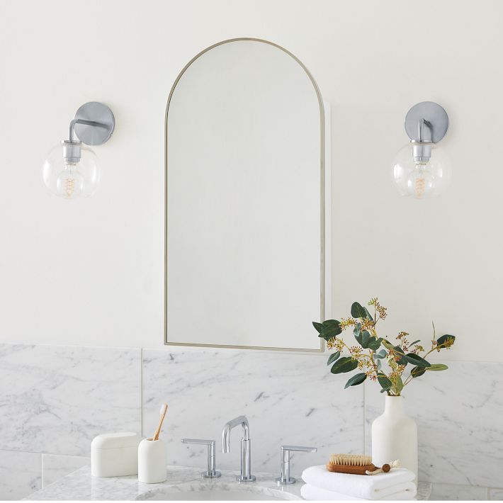 Arched Metal Framed Medicine Cabinet Stylish Bathroom Storage West Elm