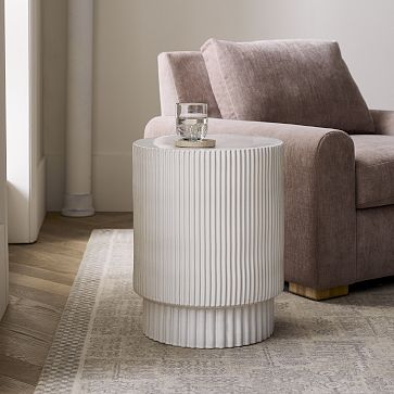 Fluted Ceramic Side Table 13 16 West Elm