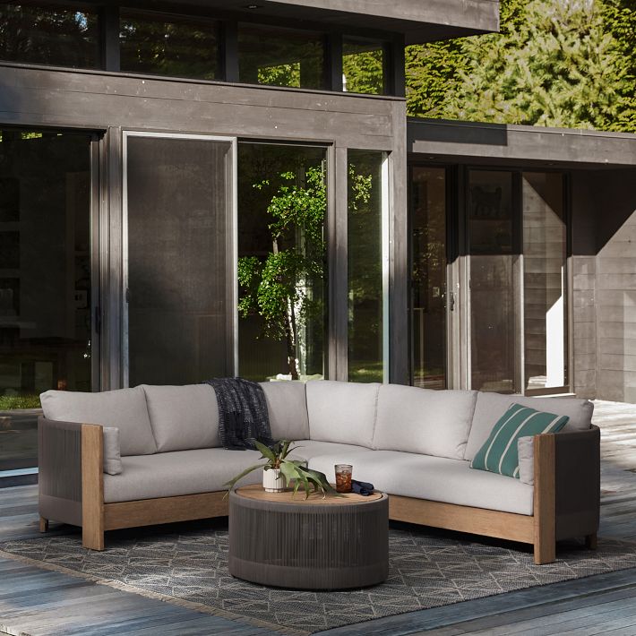 Porto Outdoor 3 Piece L Shaped Sectional 100 West Elm