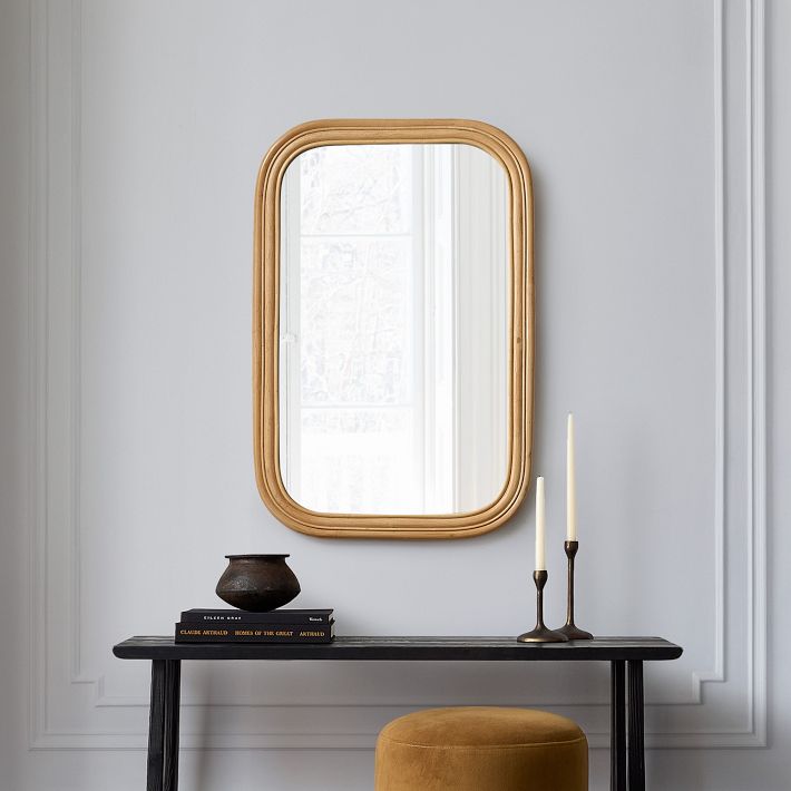 Rattan Rectangle Wall Mirror | West Elm