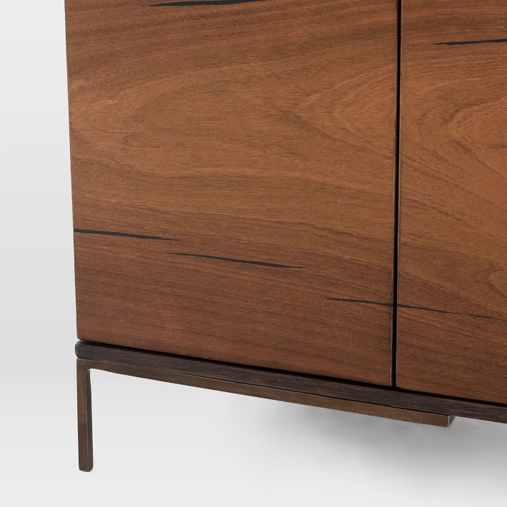 West elm natural wood media console store