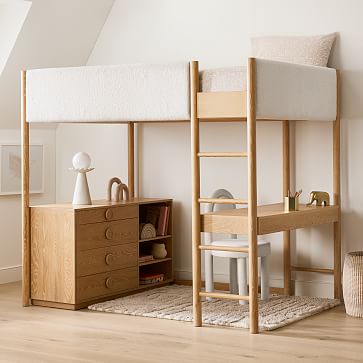 Loft bed with built in dresser store
