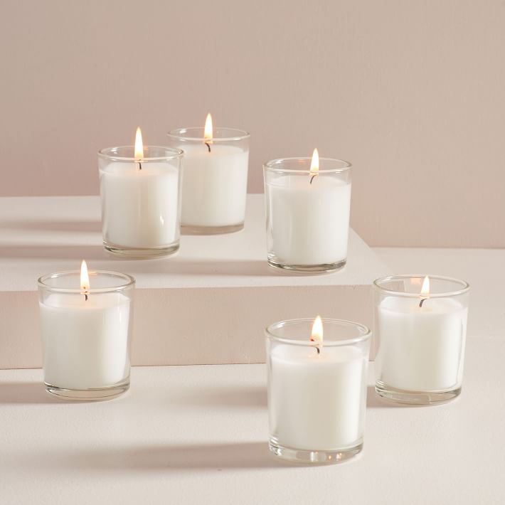 Unscented Wax Glass Votives Set of 6 West Elm
