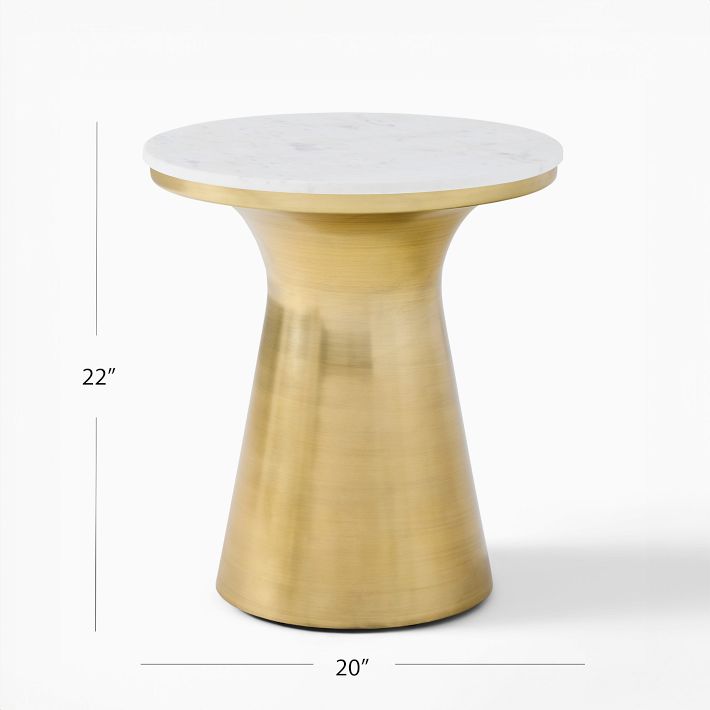 Marble Topped Pedestal Side Table 20 West Elm