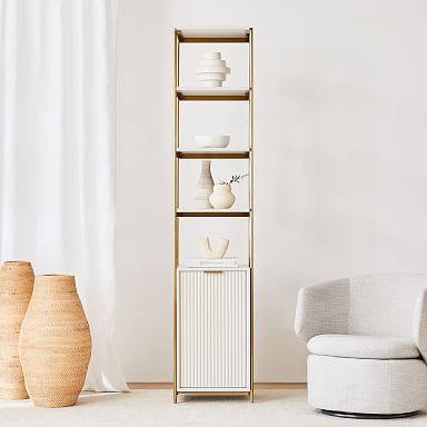 West elm white bookcase store