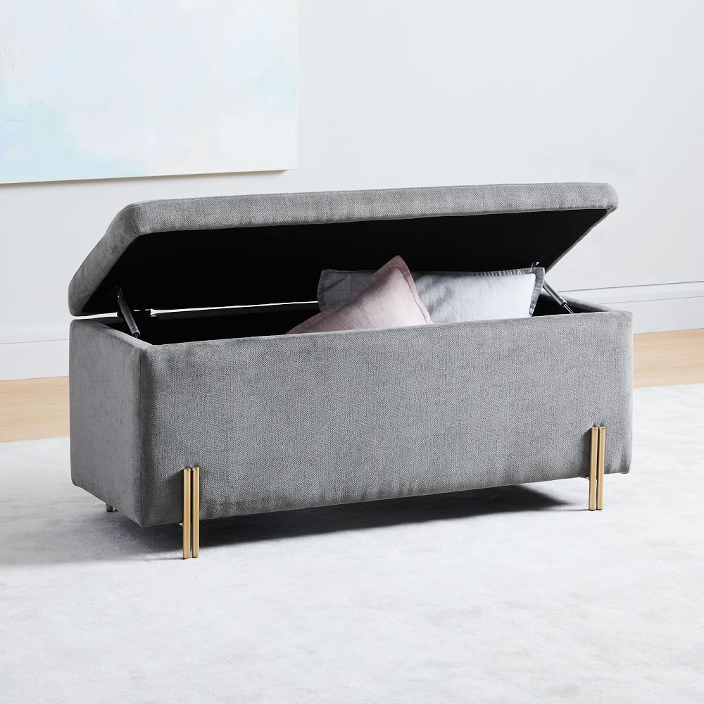 West elm velvet bench store