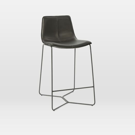 West elm leather stool store