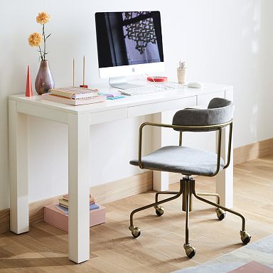 West elm white parsons desk store