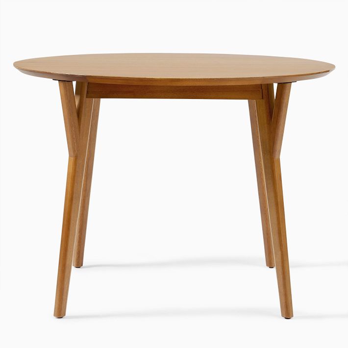 Mid Century 42 60 Round Expandable Dining Table Acorn West Elm