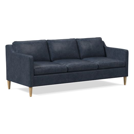 Black Leather Sofa west elm