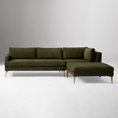 West elm olive sectional store