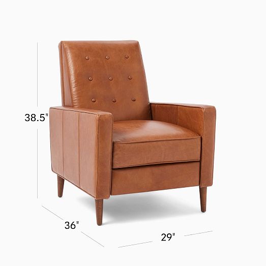 Mid century modern leather recliner chair store