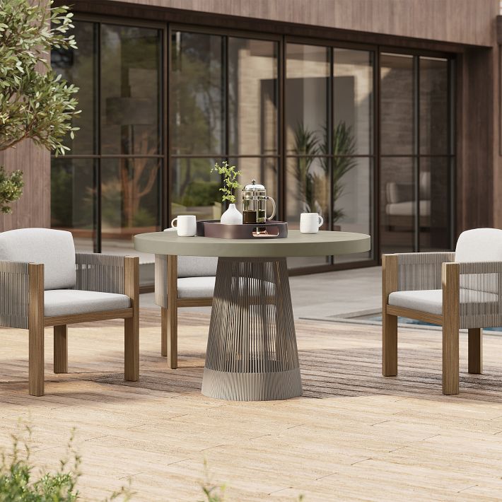 Porto Pedestal Concrete Outdoor Dining Table (32