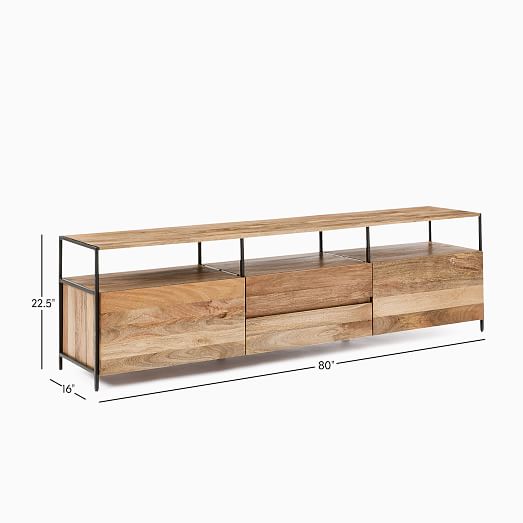 We Industrial Storage Collection Raw Mango 96 inch Media West Elm