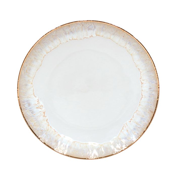 Casafina Taormina Stoneware Gold-Rimmed Dinner Plates (Set of 4) | West Elm
