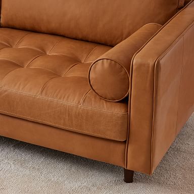 West elm dennes leather sofa store