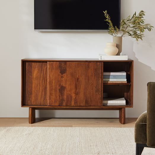 West elm mid century narrow media console store