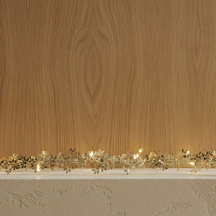 LED Metal Leaf Garland | West Elm