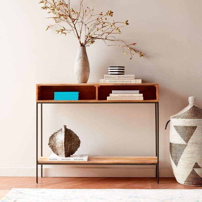 West elm industrial storage skinny console store