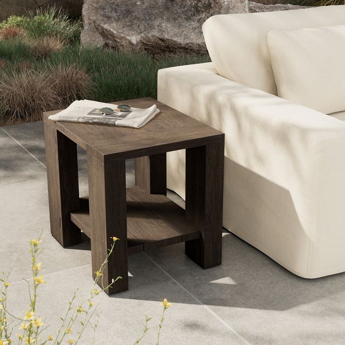 Reed Reclaimed Wood Outdoor Side Table (22") | West Elm