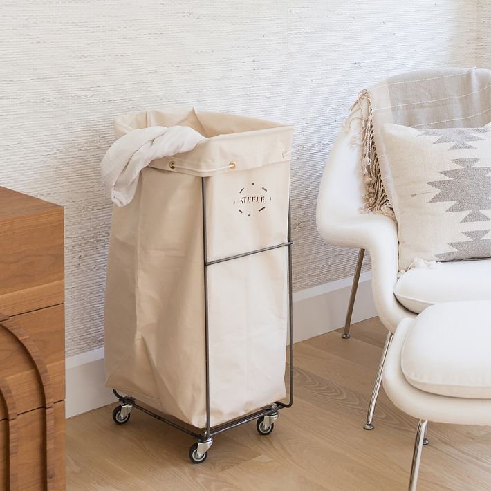 Steele Canvas Hamper on Wheels West Elm
