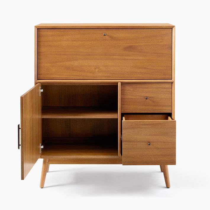 Mid Century Secretary Desk Elegant Workstation West Elm
