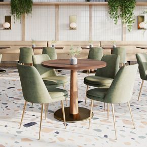 Claire Restaurant Dining Table Wood Round